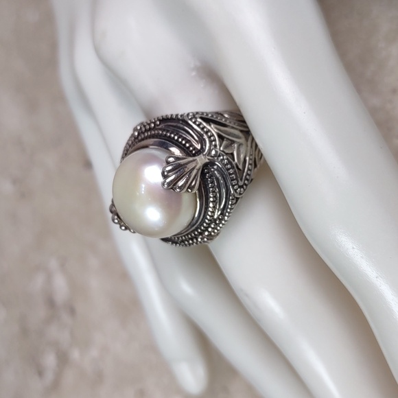 GSJ | Jewelry | Bali Inspired Sterling Silvermabe Pearl Ring | Poshmark
